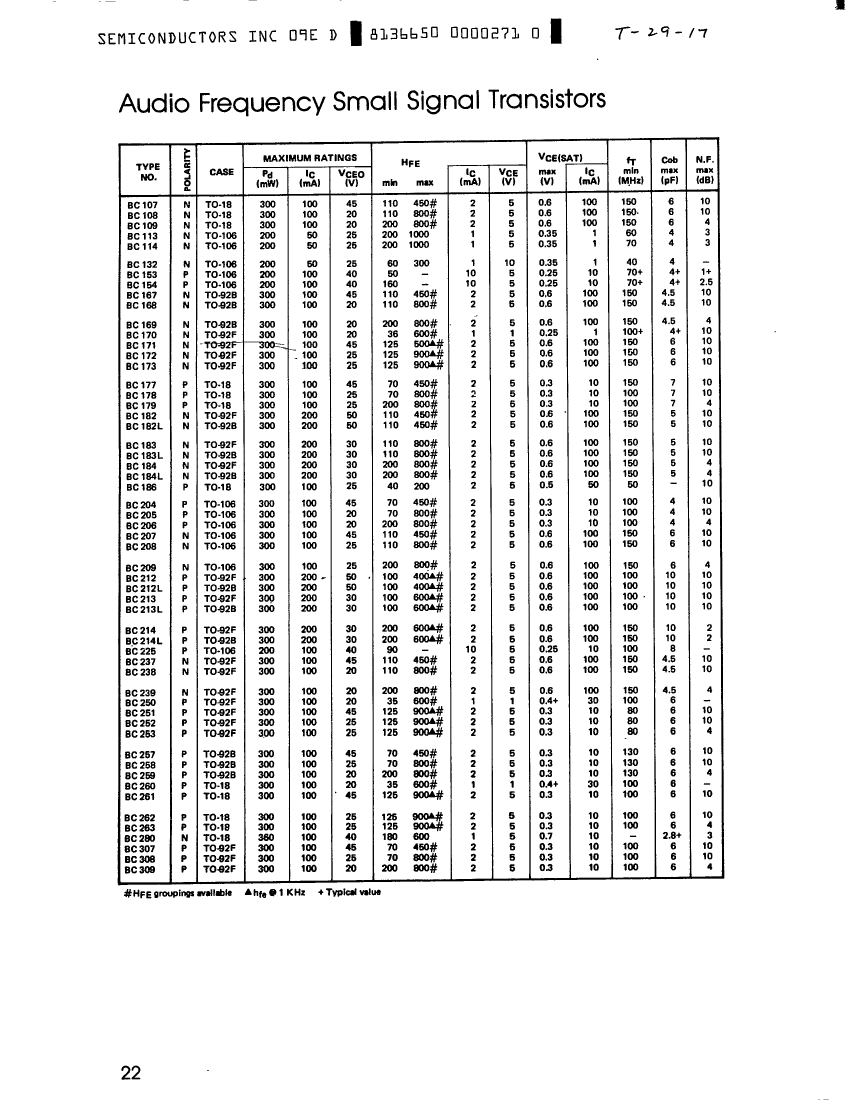 BC113,BC113 pdf中文资料,BC113引脚图,BC113电路-Datasheet-电子工程世界