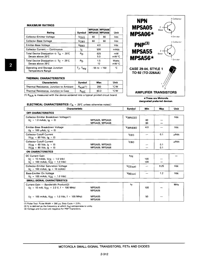 MPSA06-18,MPSA06-18 pdf中文资料,MPSA06-18引脚图,MPSA06-18电路-Datasheet-电子工程世界