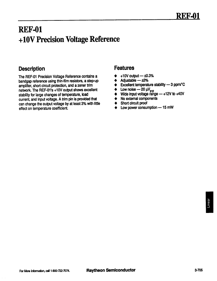 REF-01HD,REF-01HD pdf中文资料,REF-01HD引脚图,REF-01HD电路-Datasheet-电子工程世界