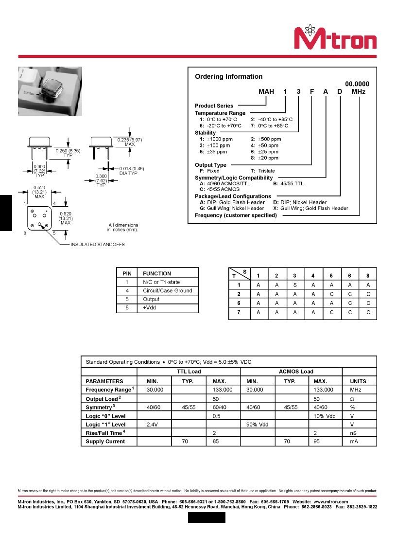 MAH74FAX-133.000MHZ,MAH74FAX-133.000MHZ pdf中文资料,MAH74FAX-133.000MHZ引脚图 ...