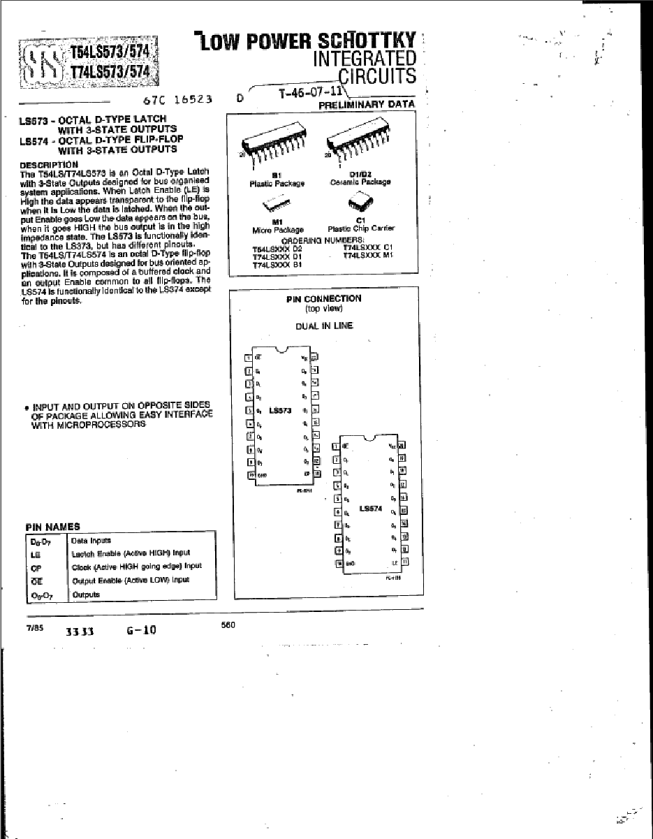 T74LS573C1,T74LS573C1 pdf中文资料,T74LS573C1引脚图,T74LS573C1电路-Datasheet-电子工程世界