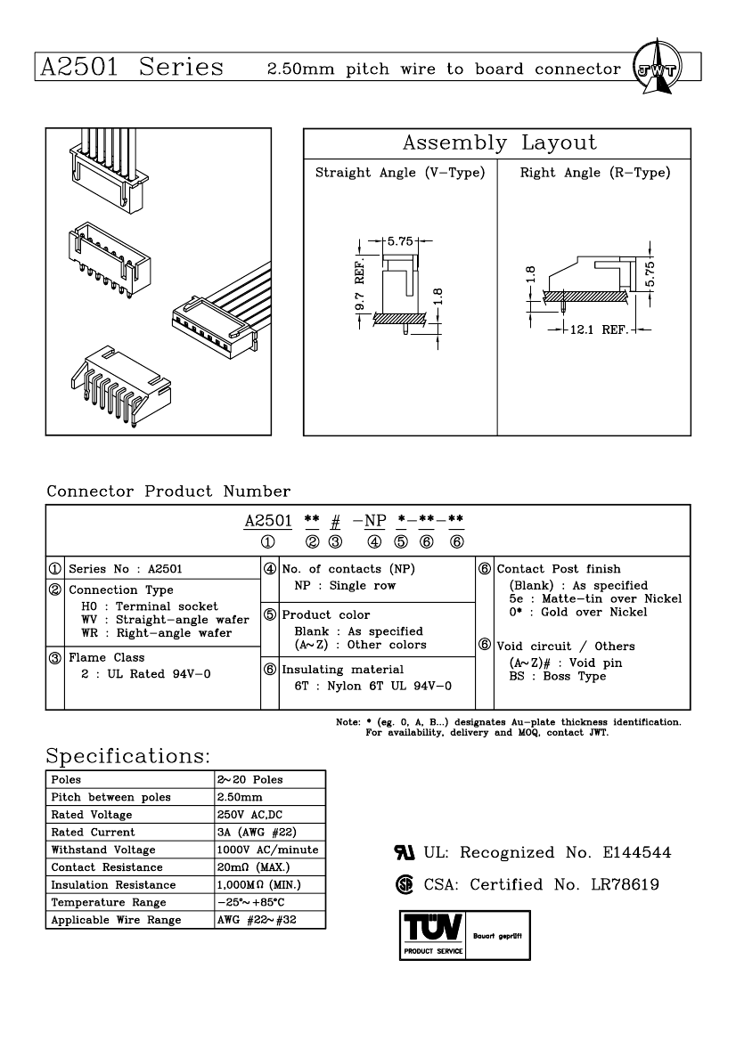 A2501WR2-5P-6T-0BA,A2501WR2-5P-6T-0BA pdf中文资料,A2501WR2-5P-6T-0BA引脚图 ...