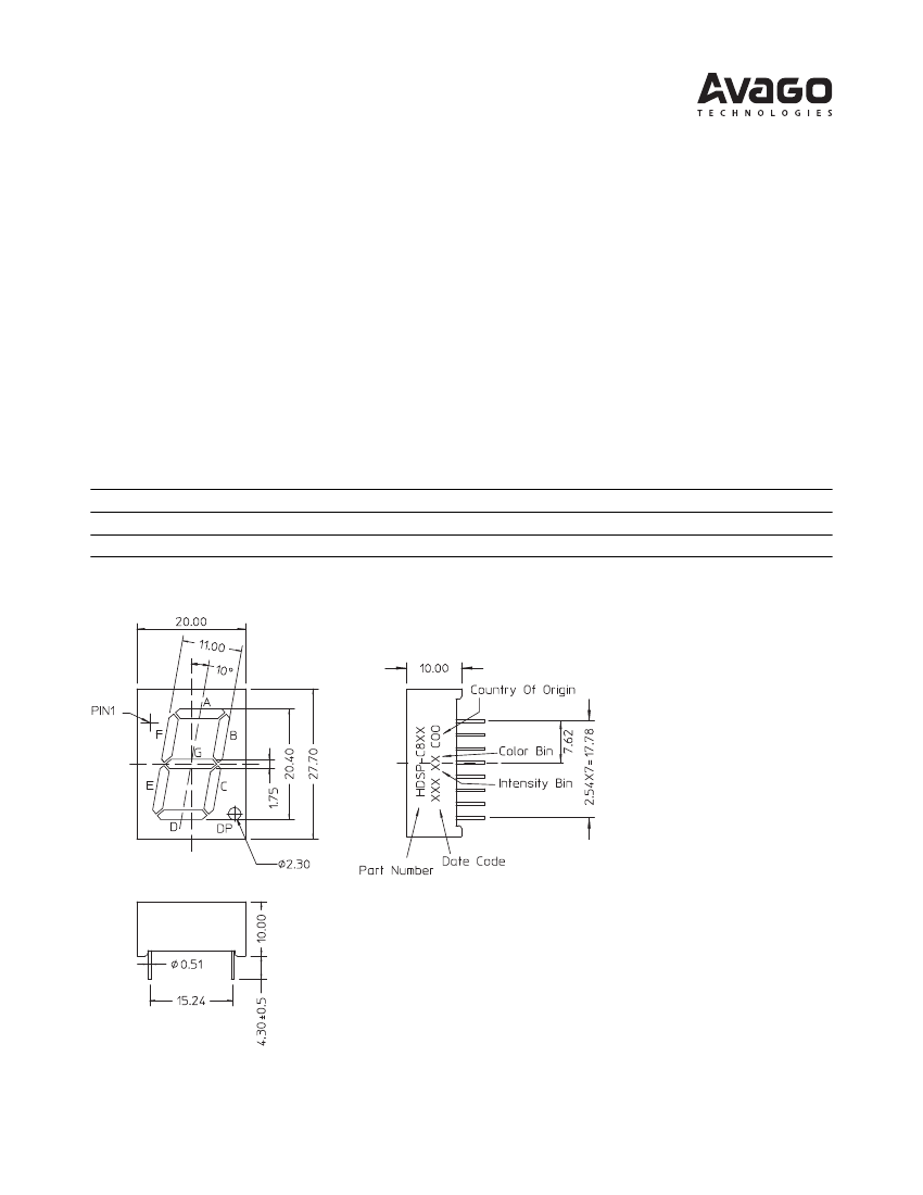 HDSP-C8E1 datasheet, PDF - EEWORLD Datasheet
