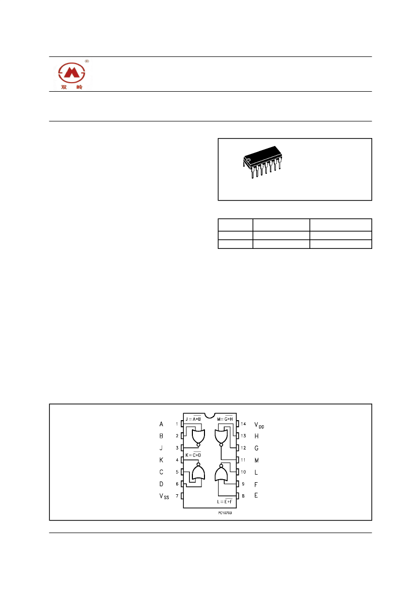 CC4001,CC4001 pdf中文资料,CC4001引脚图,CC4001电路-Datasheet-电子工程世界