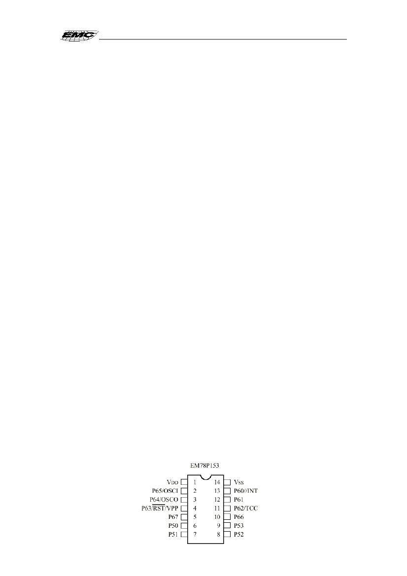 EM78P153,EM78P153 pdf中文资料,EM78P153引脚图,EM78P153电路-Datasheet-电子工程世界