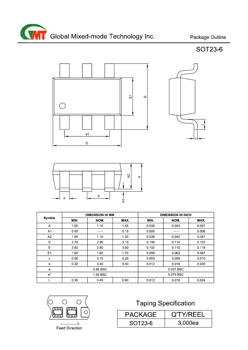 SOT23-6,SOT23-6 pdf中文资料,SOT23-6引脚图,SOT23-6电路-Datasheet-电子工程世界