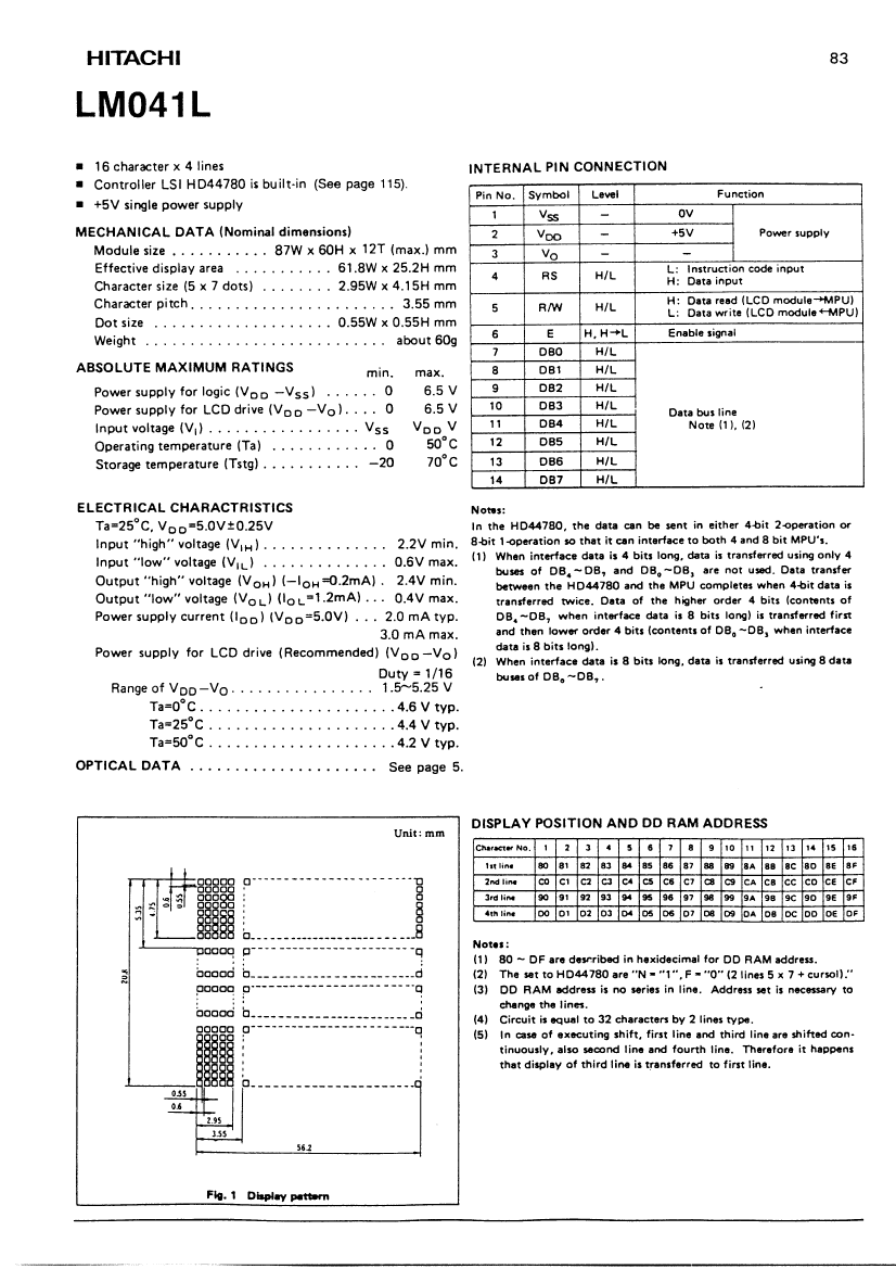 LM041L,LM041L pdf中文资料,LM041L引脚图,LM041L电路-Datasheet-电子工程世界