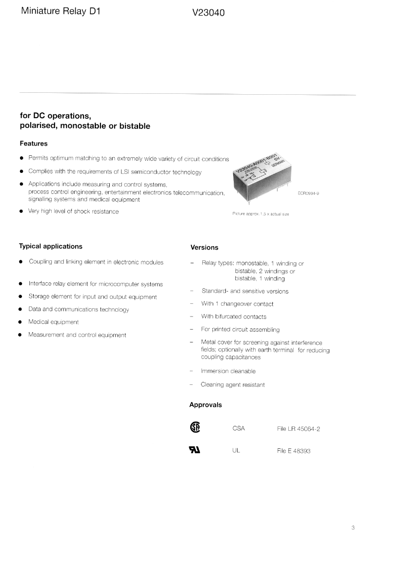 V23040-A0002-B201,V23040-A0002-B201 pdf中文资料,V23040-A0002-B201引脚图,V23040 ...