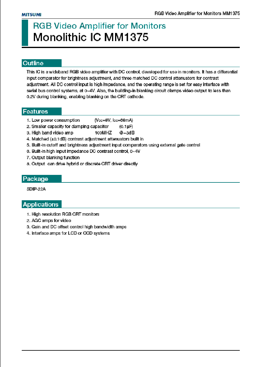 MM1375,MM1375 pdf中文资料,MM1375引脚图,MM1375电路-Datasheet-电子工程世界