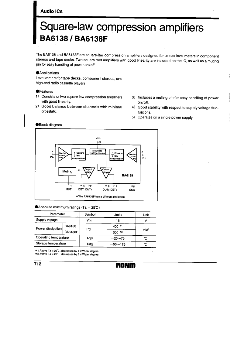 BA6138,BA6138 pdf中文资料,BA6138引脚图,BA6138电路-Datasheet-电子工程世界