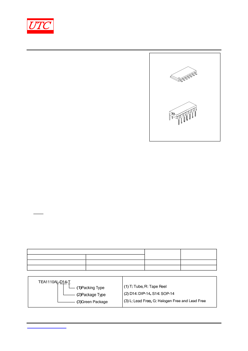 TEA1110AL-D14-T,TEA1110AL-D14-T pdf中文资料,TEA1110AL-D14-T引脚图,TEA1110AL ...